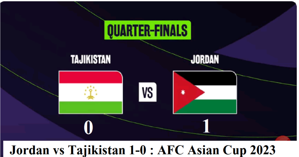 Jordan Vs Tajikistan 1-0 : AFC Asian Cup 2023 Highlights